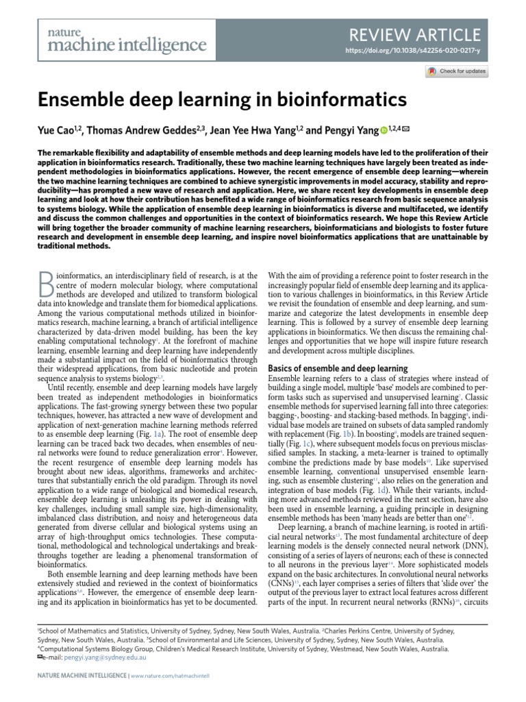Article | PDF | Deep Learning | Bioinformatics