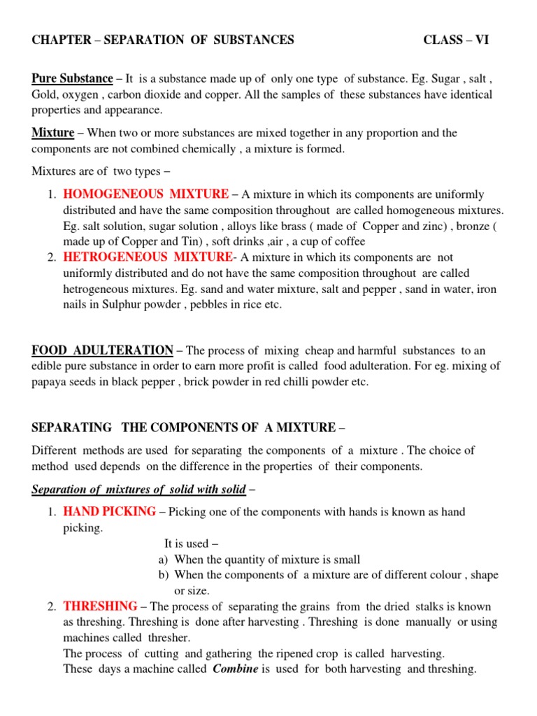Separation Techniques for Mixtures | PDF | Mixture | Chemical Substances