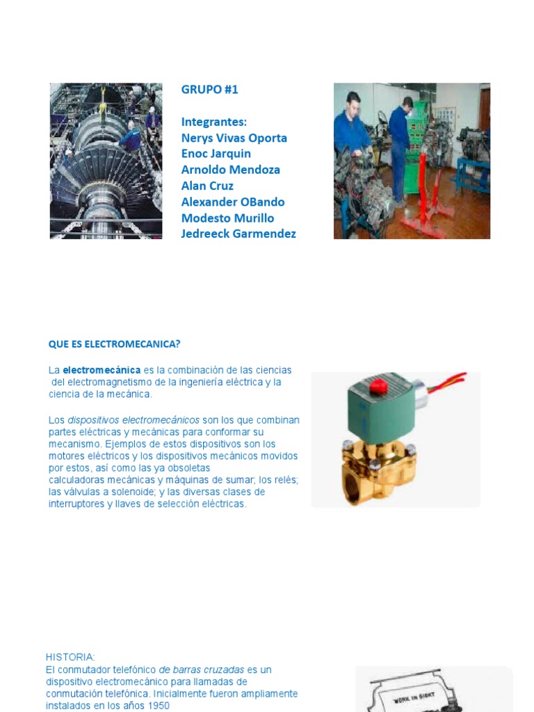 Funciones y Evolución de la Electromecánica | PDF | Ingenieria Eléctrica | Ingeniería