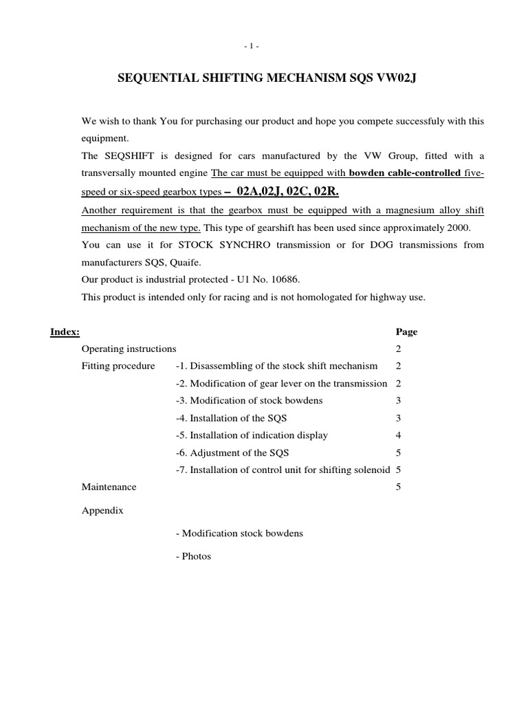 Sqs-Vw-02j-Manual - 27 Secvential | PDF | Manual Transmission | Equipment
