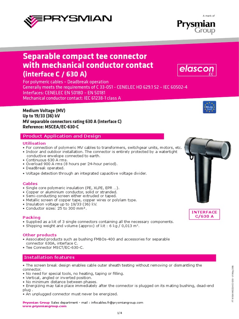 FT N°364 Separable (Asymmetric) Compact Tee Connector MSCEA-EC-630A Up ...