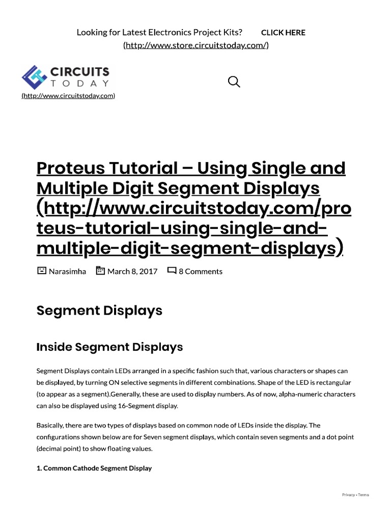 7segment Pin Configs in Proteus | PDF