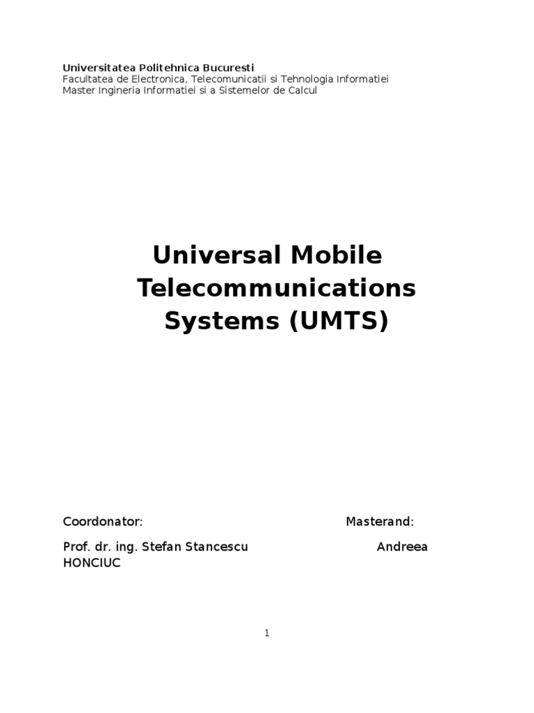 Universal Mobile Telecommunications Systems - UMTS | PDF