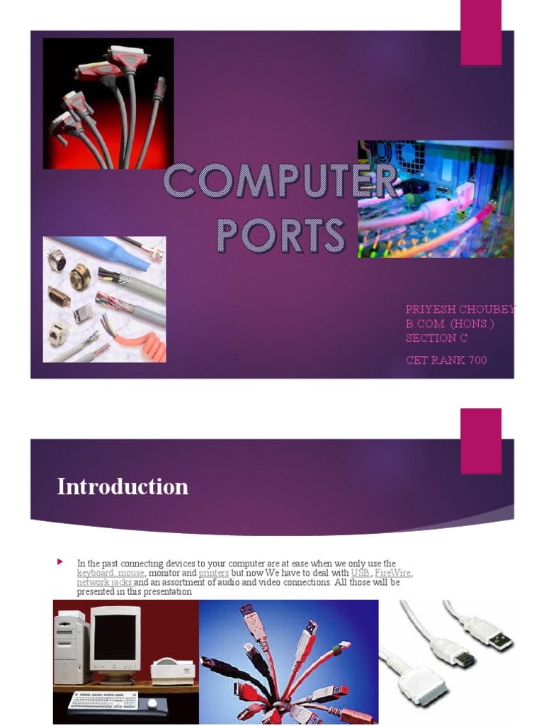 Overview of Computer Ports and Connectors | PDF | Games & Activities ...