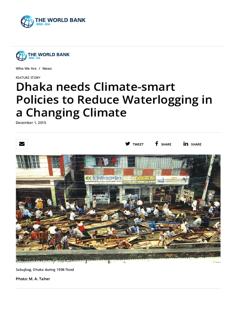 Dhaka Needs Climate-Smart Policies To Reduce Waterlogging in A Changing Climate | Download Free ...