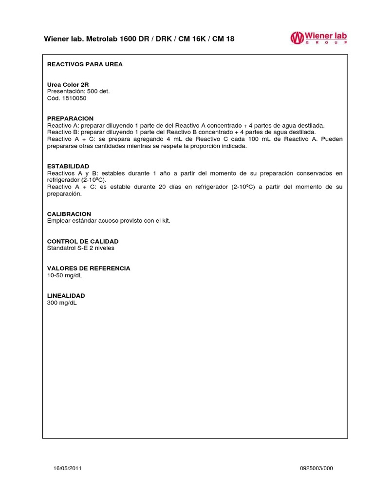 Urea Color 2R | PDF | Ciencias fisicas | Química