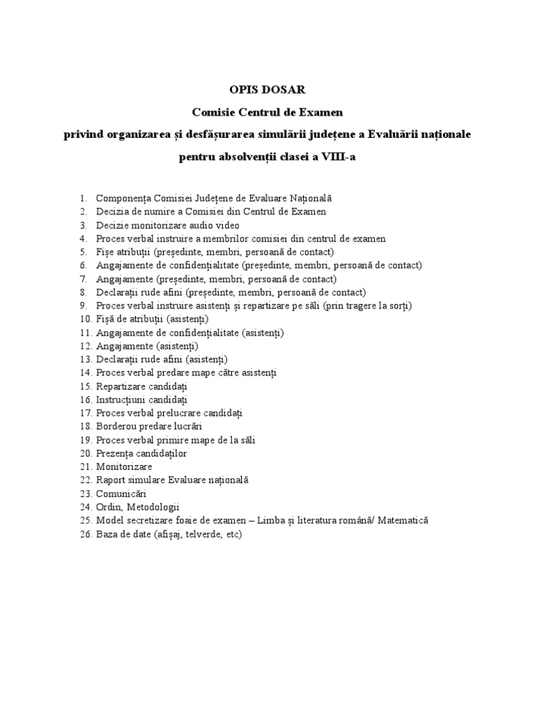 0.opis Dosar CE - EN VIII | PDF