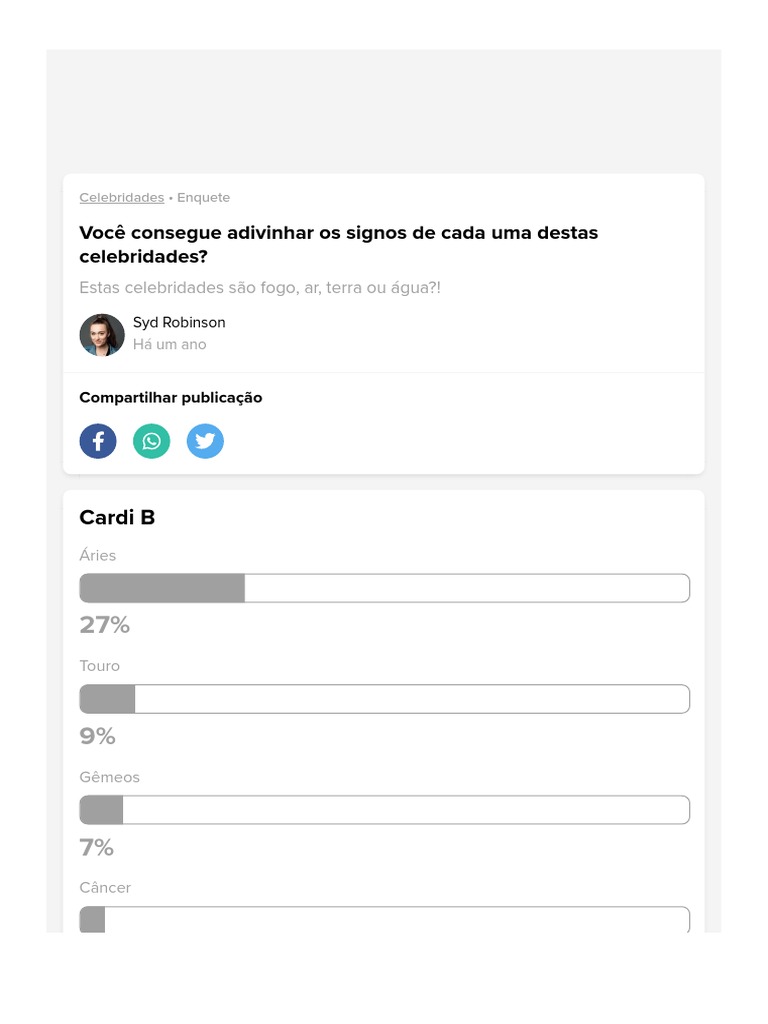 Você Consegue Adivinhar Os Signos de Cada Uma Destas Celebridades ...