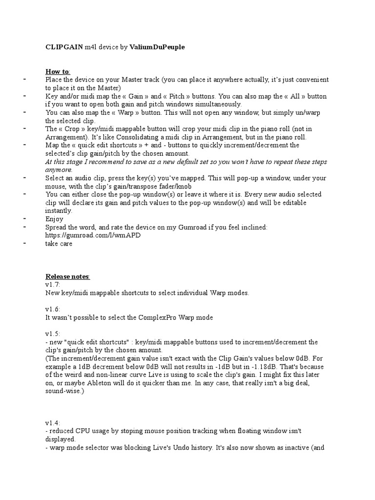 ClipGain - Read Me | PDF | Computer Engineering | Computer Science