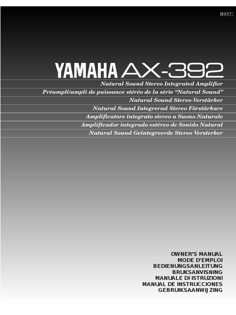 Yamaha AX-392 | PDF