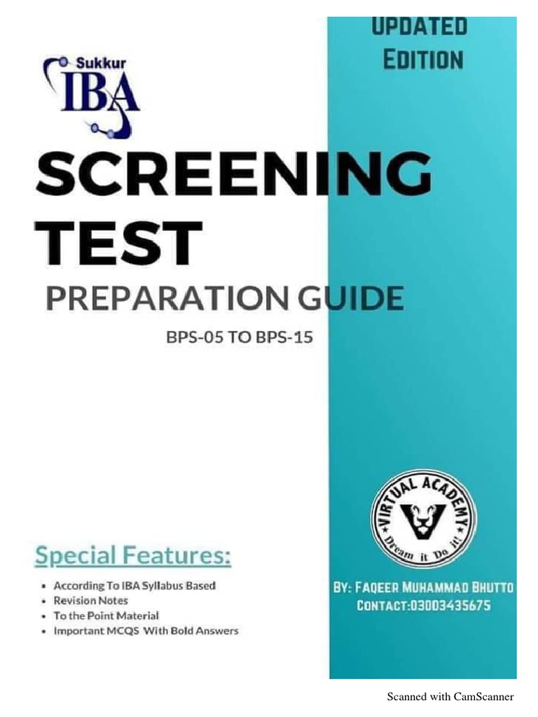 IBA Screening Test Preparation Best PDF | PDF