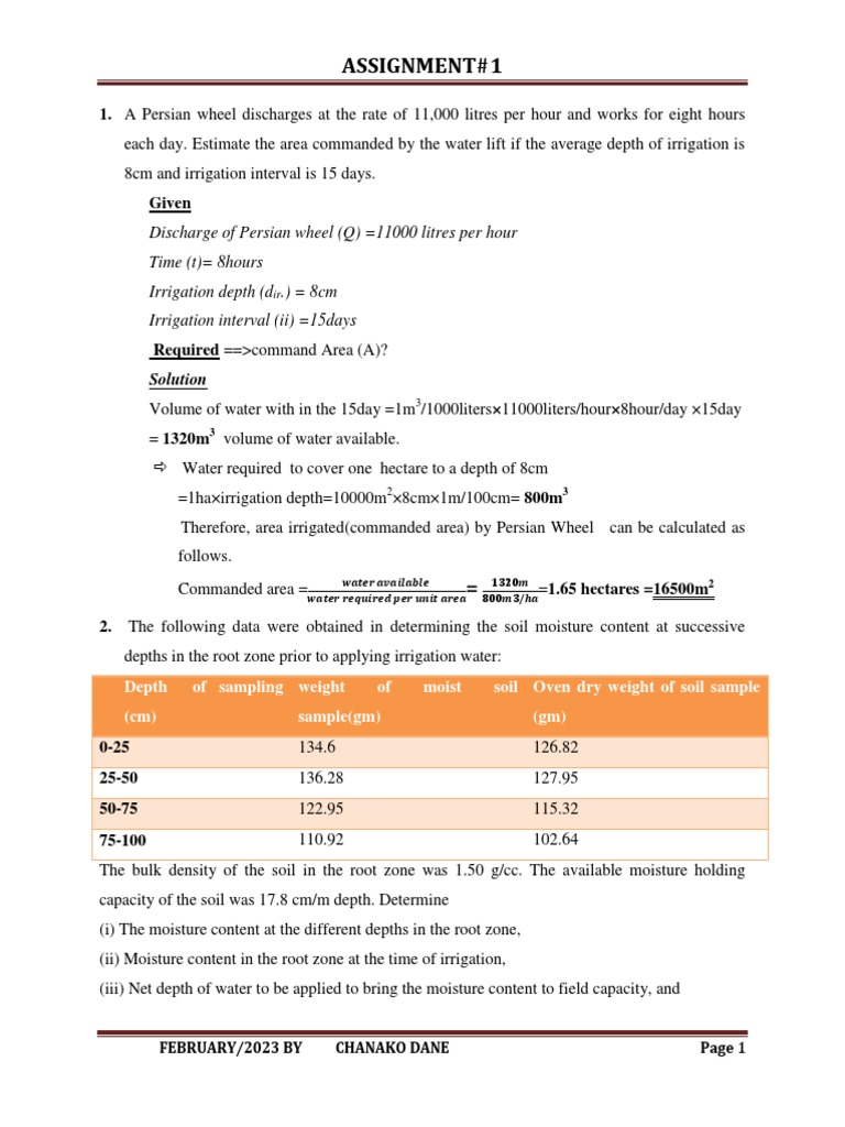 Calculating Irrigation Requirements and System Efficiencies | PDF ...