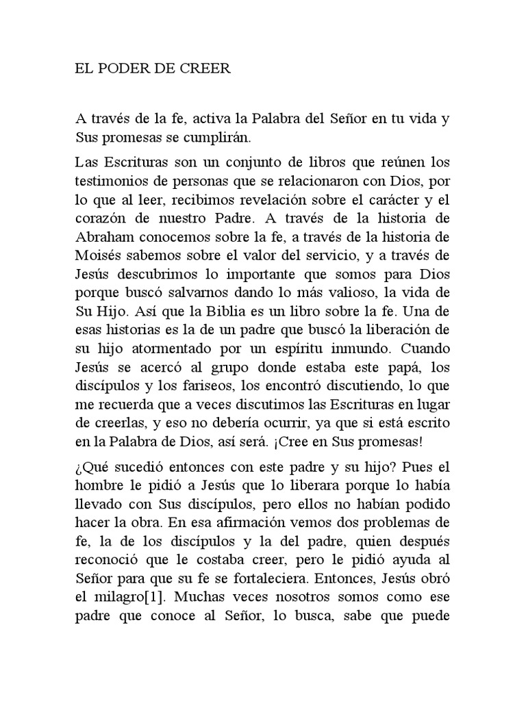 El Poder de Creer | PDF | Jacob | Fe