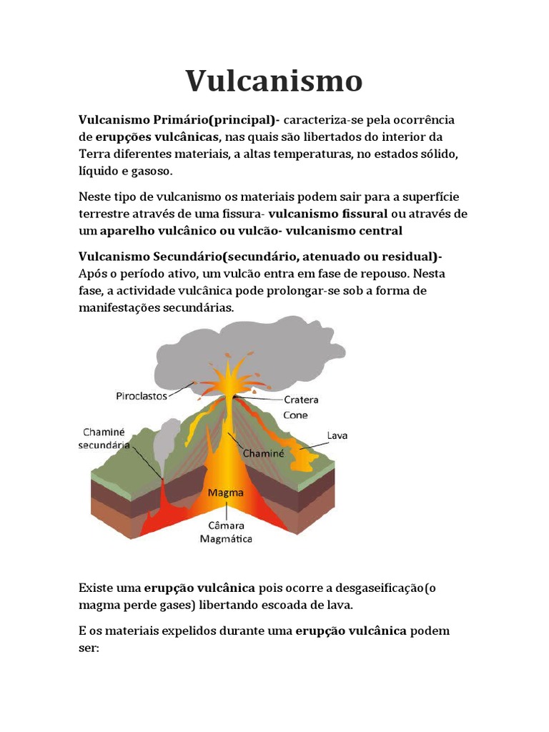 Resumo de Ciências Vulcanismo | PDF | Vulcão | Magma
