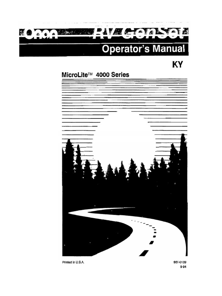 Onan 4000 Generator Manual