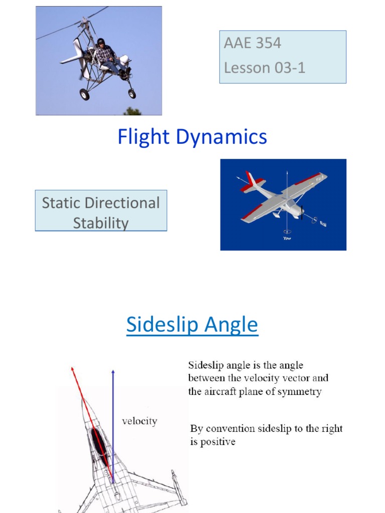 Aircraft Static Directional Stability | PDF | Flight Dynamics (Fixed ...