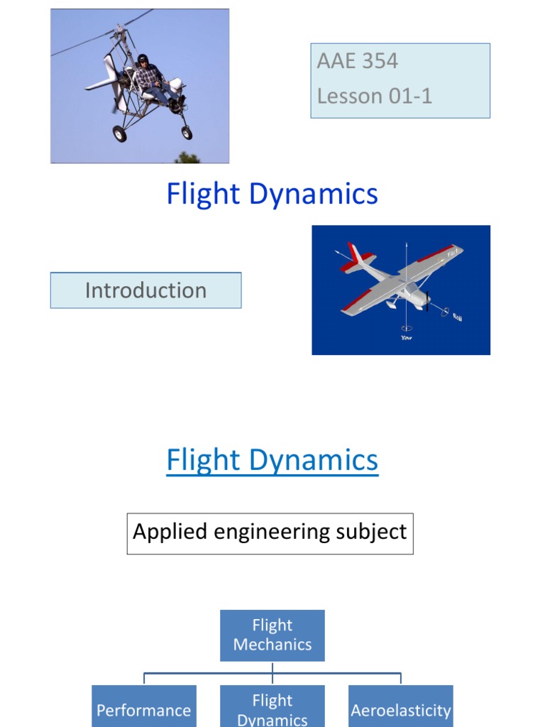 Lec 01-1 - Introduction | Download Free PDF | Aircraft | Flight Dynamics (Fixed Wing Aircraft)
