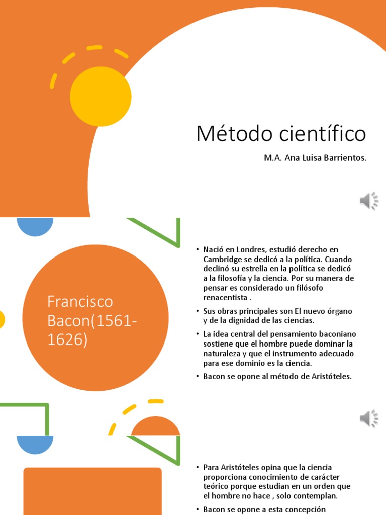 Método Científico 1 | PDF | Francis Bacon | Método científico