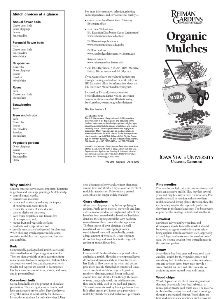 Gardening) Organic Mulches | PDF | Mulch | Lawn