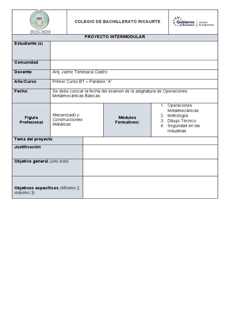 Formato Proyecto Intermodular 22-23 | PDF