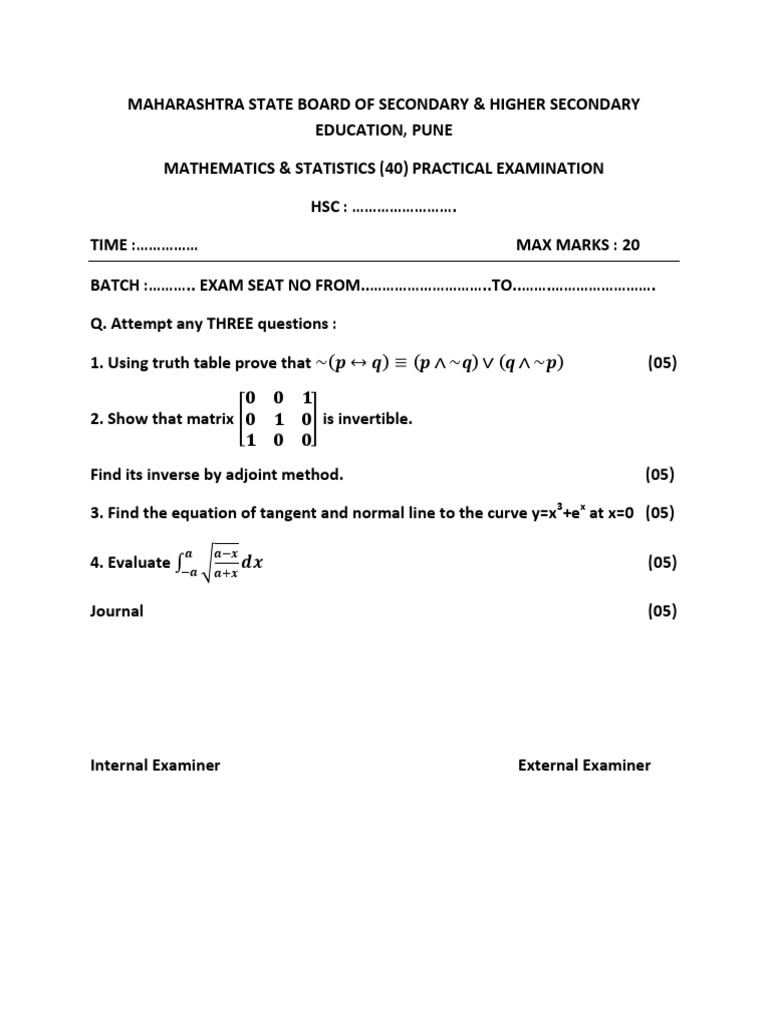 Maths Practical Question Papers | PDF | Maxima And Minima | Mathematics