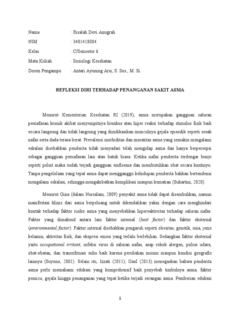 Risalah Devi Anugrah (UTS Sosiologi Kesehatan) | PDF