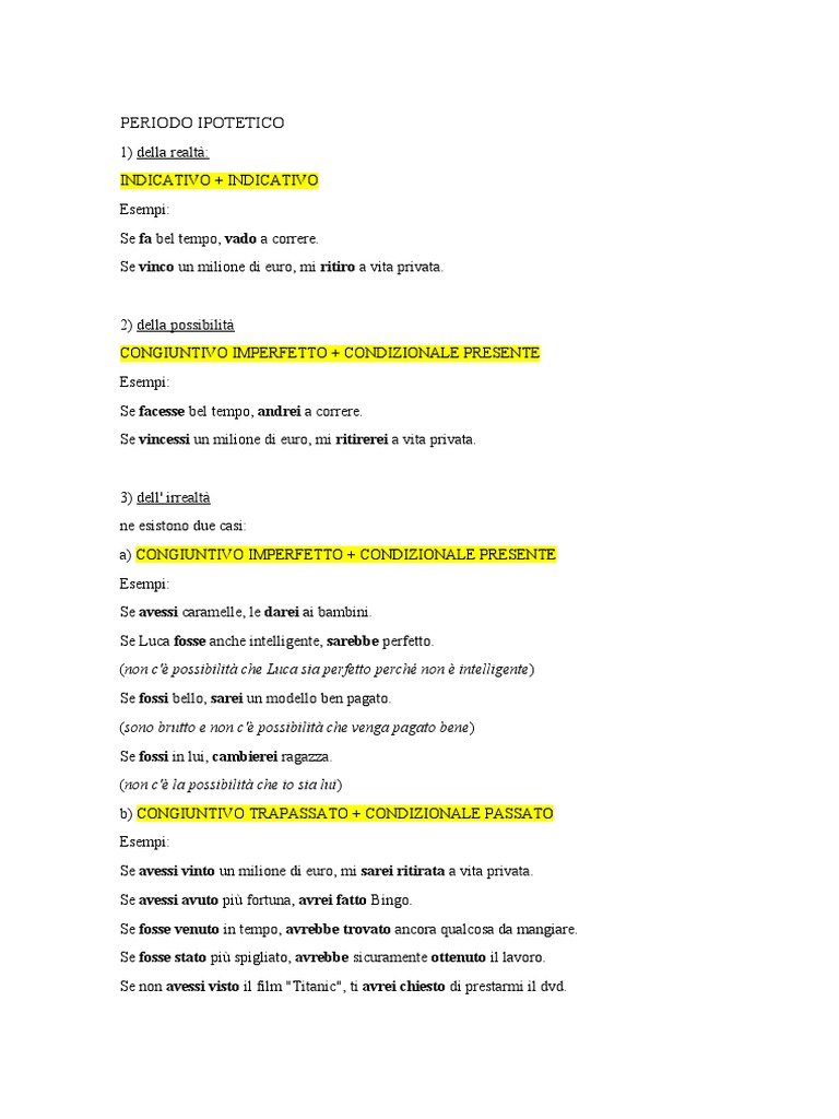 Periodo Ipotetico | PDF