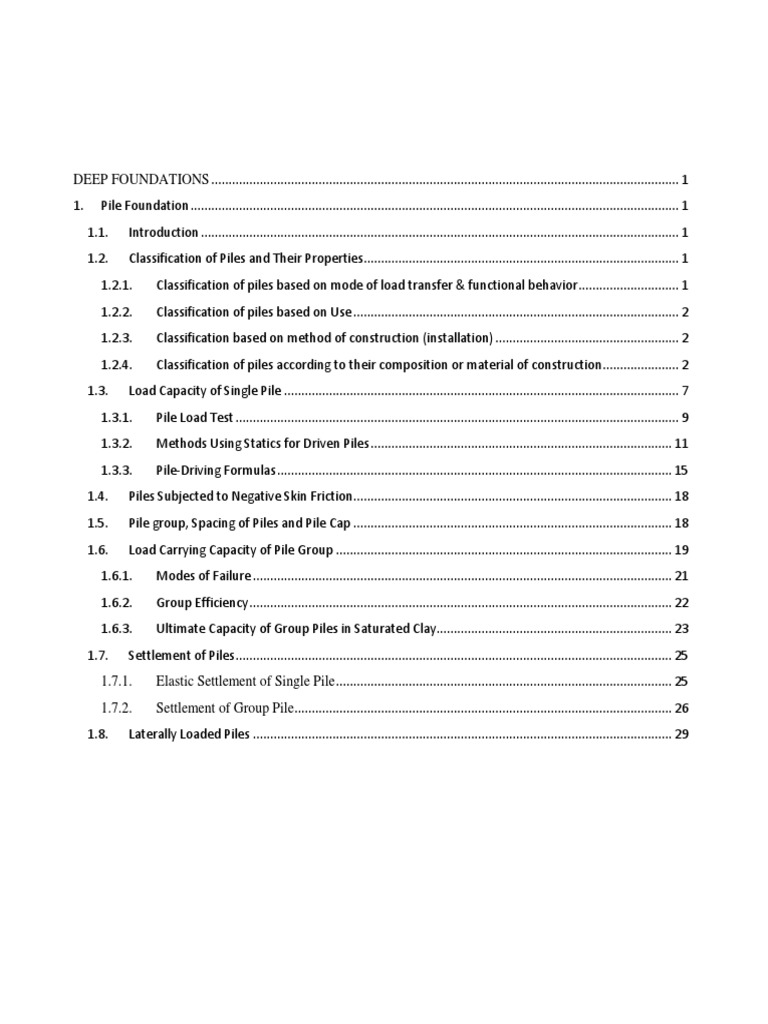 1-Pile Foundations | PDF | Deep Foundation | Friction