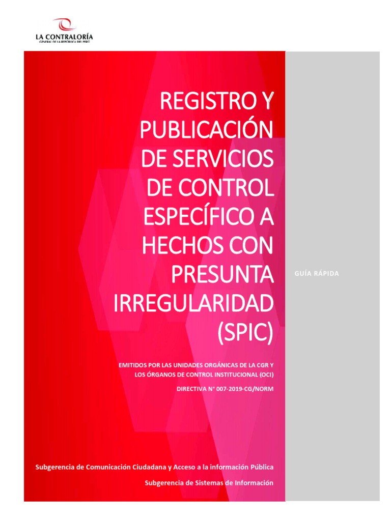 Guia Rapida Sistema de Publicacion Hechos Espec Ficos - Spic | PDF