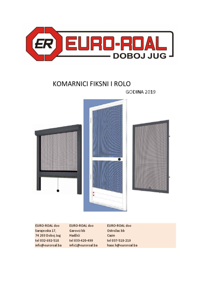 Komarnici Fiksni I Rolo 2019 Godina Web | PDF