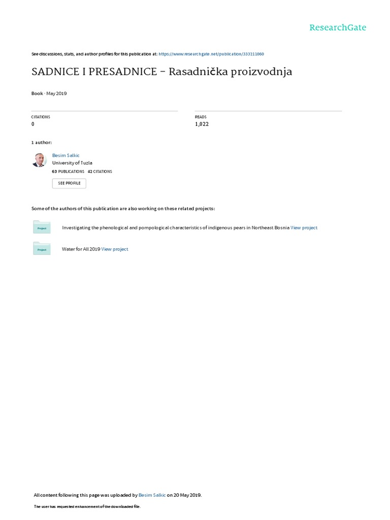 SADNICEIPRESADNICE Rasadnikaproizvodnja | PDF