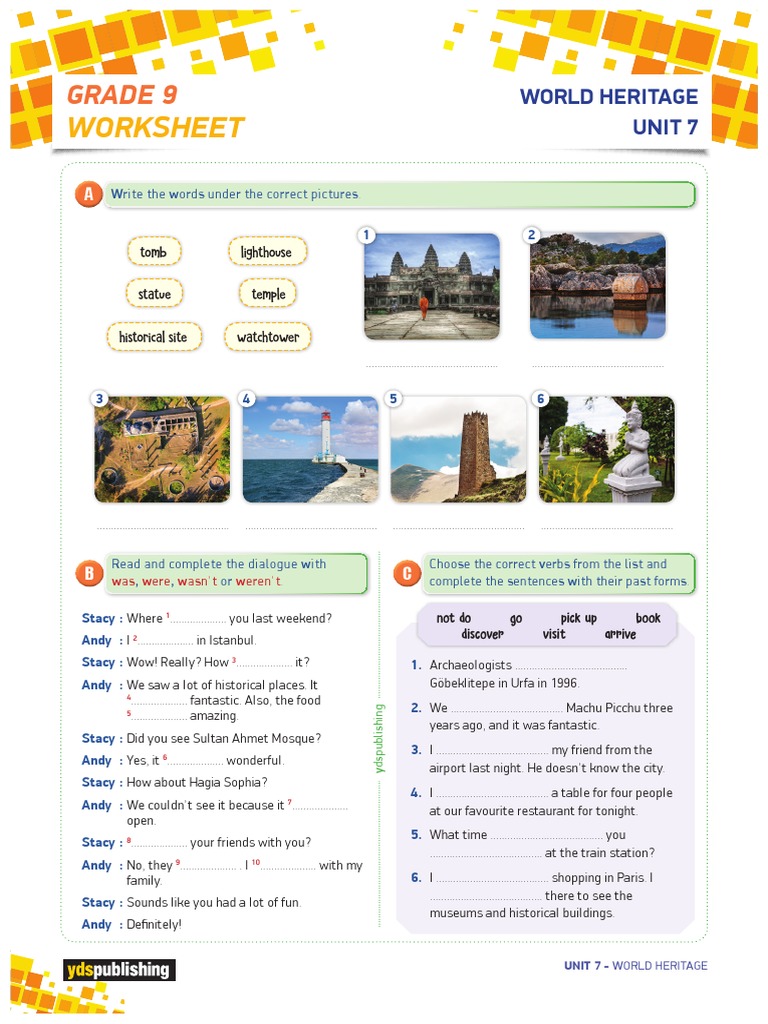 Grade 9 World Heritage Worksheet | PDF | Machu Picchu