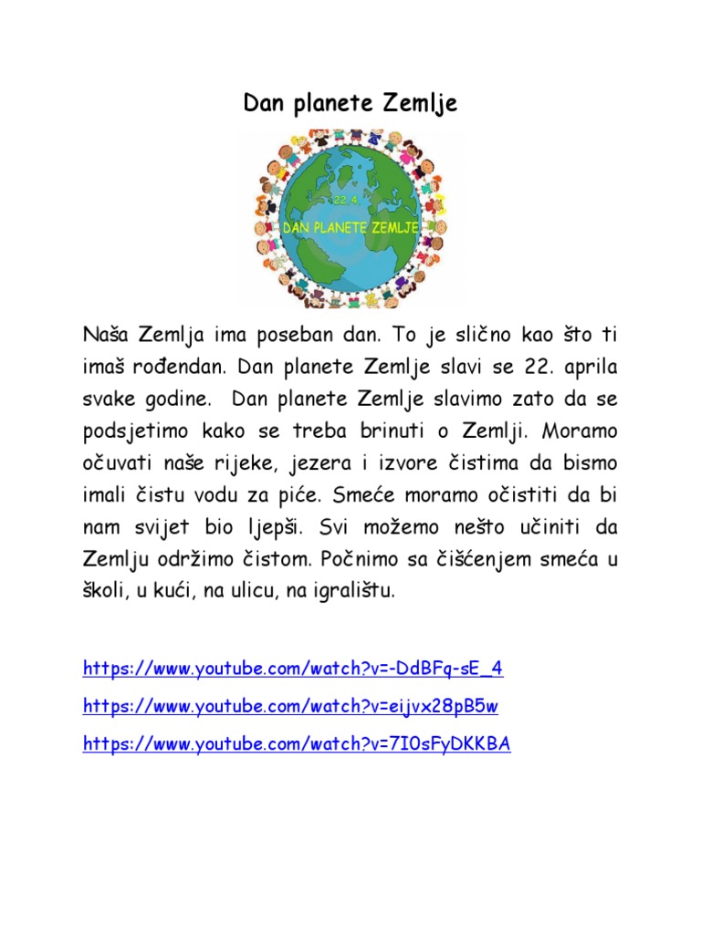 22.april-Dan Planete Zemlje-Akrostih | PDF