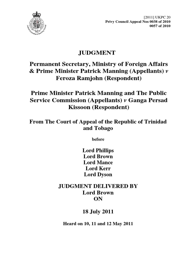Permanent Secretary Ministry of Foreign Affairs Prime Minis | PDF ...
