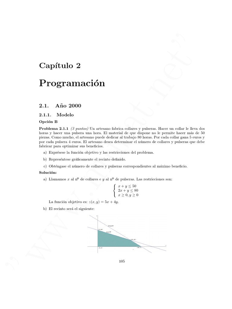 Programaci On: Cap Itulo 2 | PDF | Programación lineal