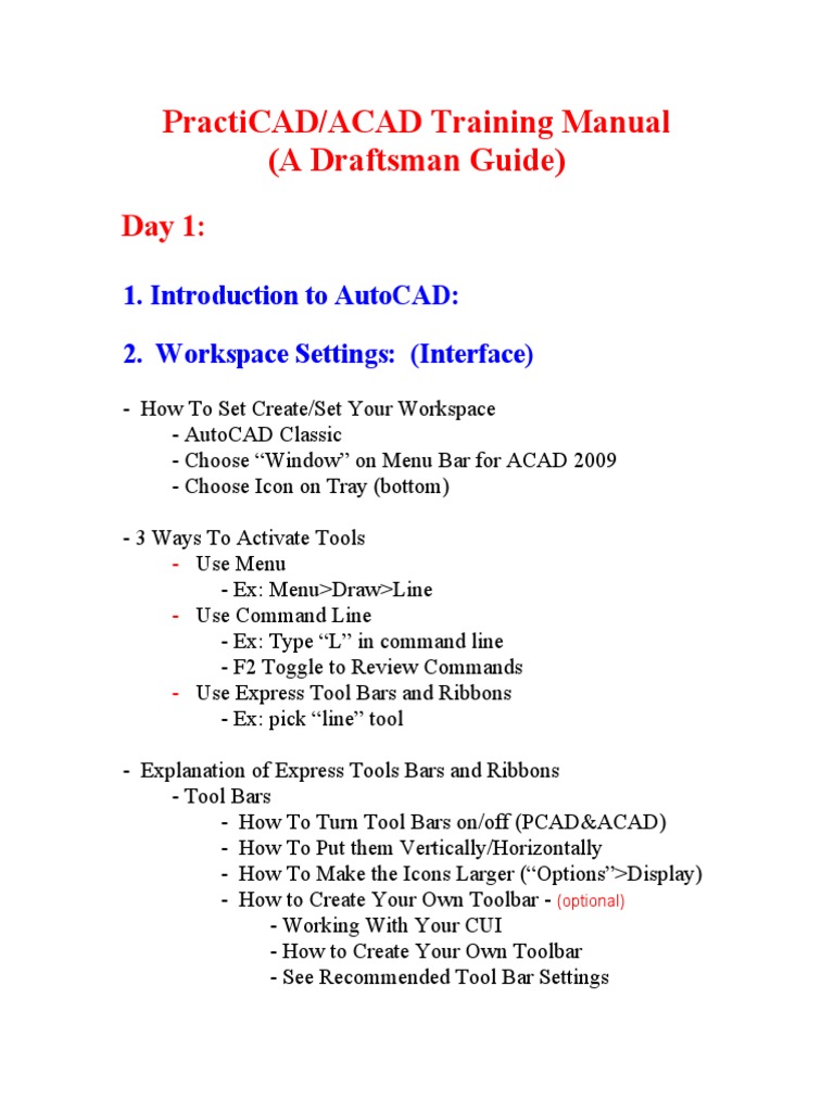 PractiCAD Training Manual (Drafting) | PDF | Icon (Computing) | System Software