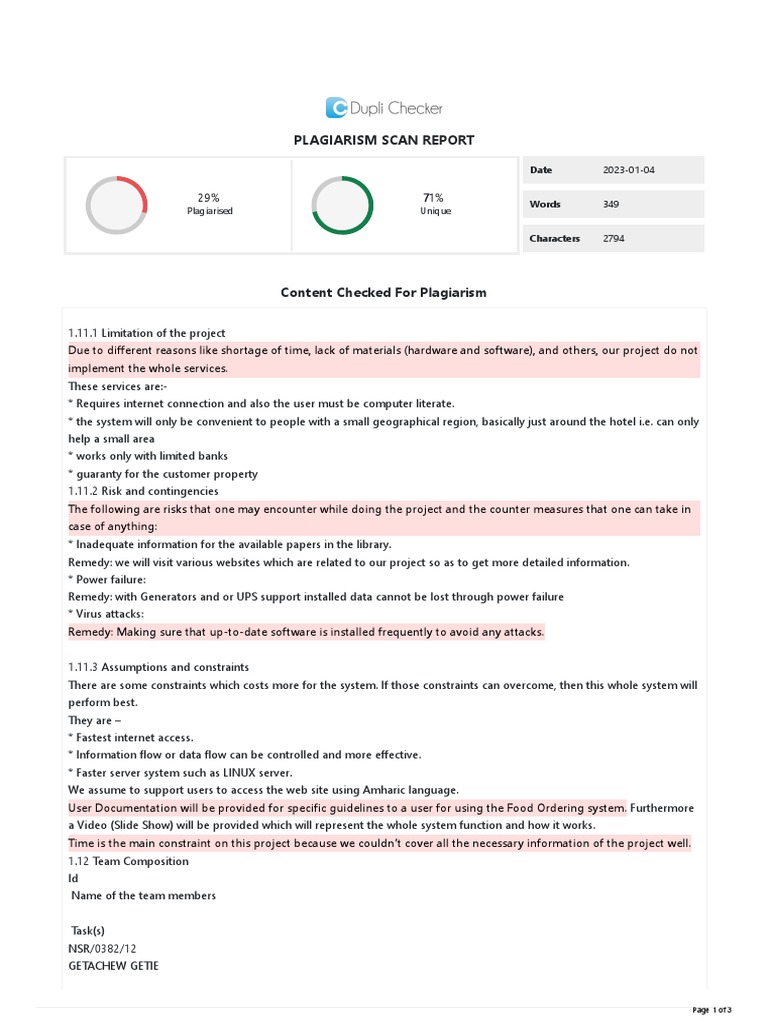Duplichecker Plagiarism Report | PDF | Internet | Data