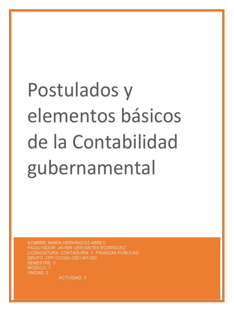 M7 U2 A3 MHA CuadroPostulados | PDF | Contabilidad | Estado financiero