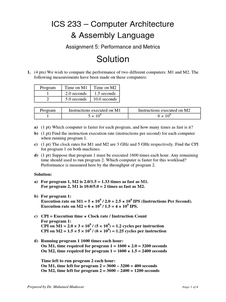 A5 Solution | PDF | Central Processing Unit | Computing
