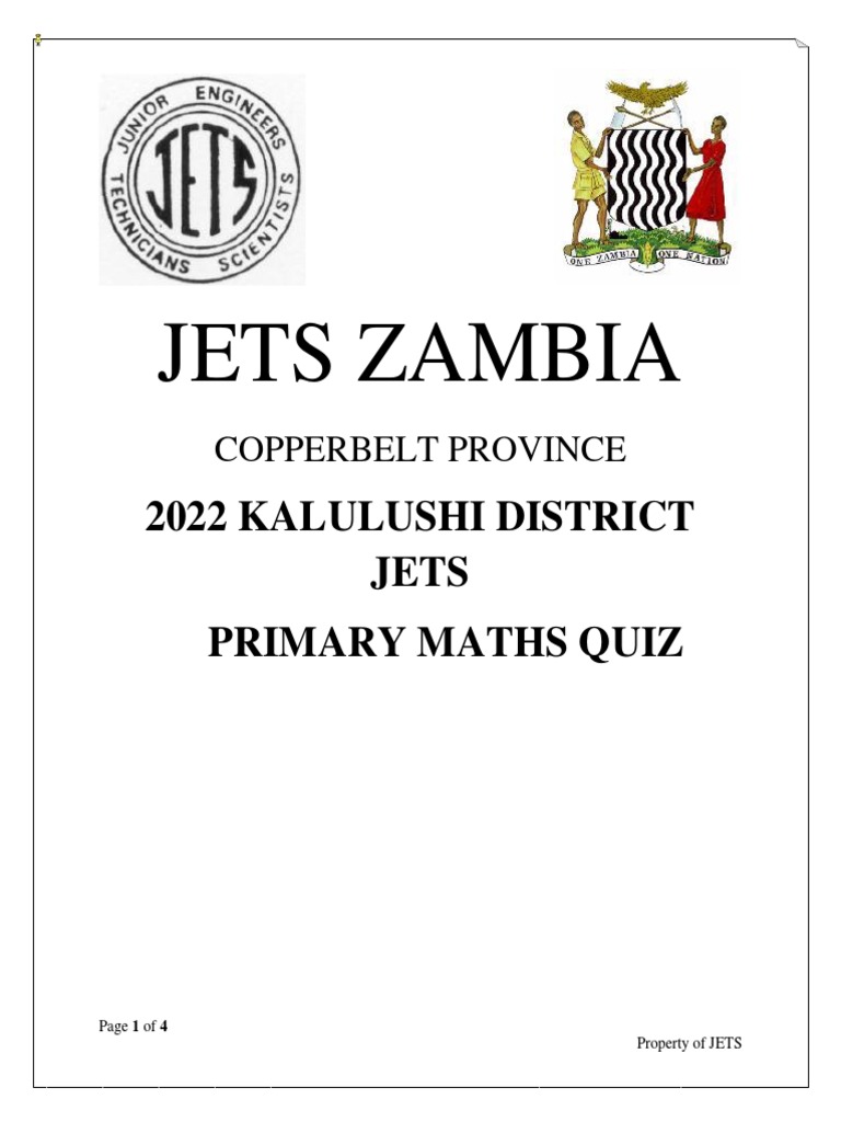 Primary Maths Quiz Questions 2022 | PDF | Mathematics | Arithmetic