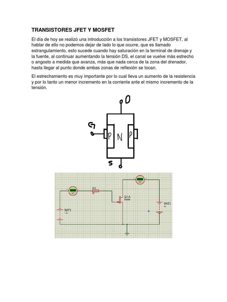 Resumen Transistores Jfet y Mosfet | PDF Resumen Transistores Jfet y Mosfet | PDF