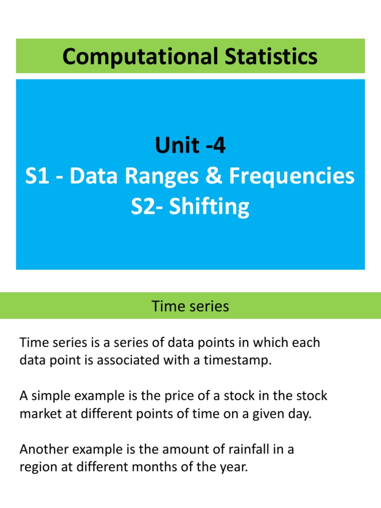 S1 CS - U4 Data Ranges - Frequencies - Shifting | PDF | Time Series | Parameter (Computer ...