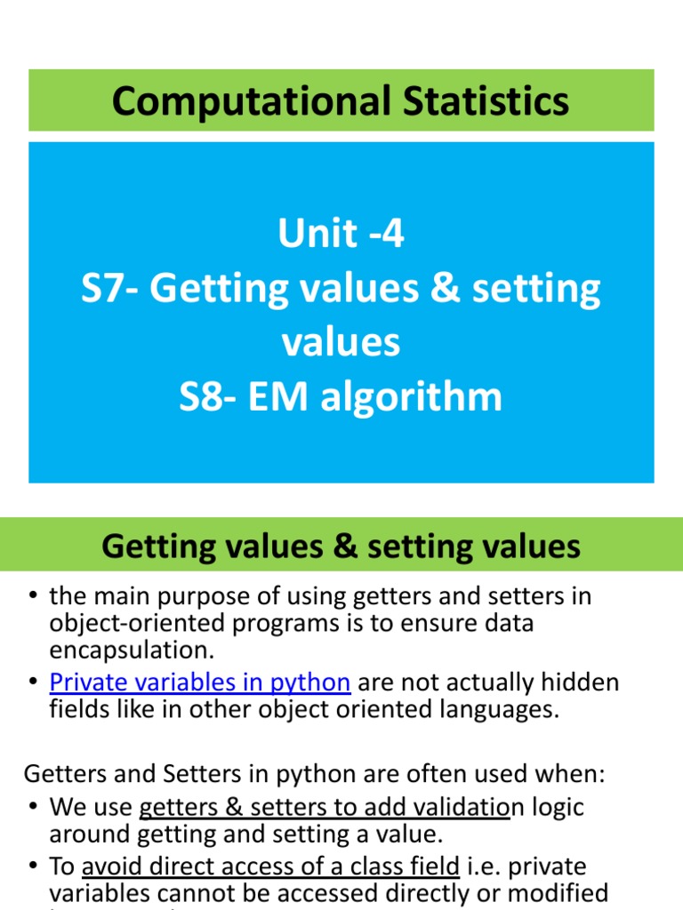 S6, S7, S8 CS - U4 Getter Setter EM Algorithm | PDF | Normal ... S6, S7, S8 CS - U4 Getter Setter EM Algorithm | PDF | Normal ...