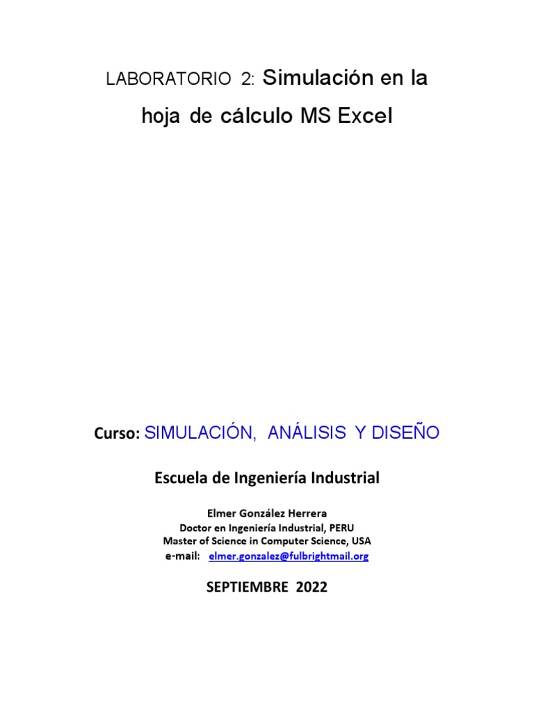 Lab02 Simulations in Excel | PDF | Simulación | Inventario