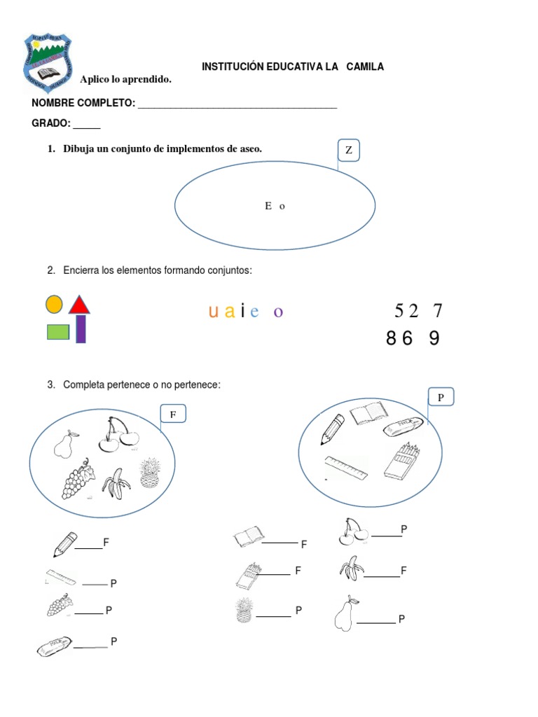 PRUEBA DE MATEMÁTICAS CONJUNTOS | PDF