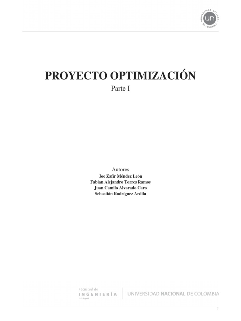 Proyecto Optimizacion Grupo 2 | PDF | Algoritmos | Álgebra Proyecto Optimizacion Grupo 2 | PDF | Algoritmos | Álgebra