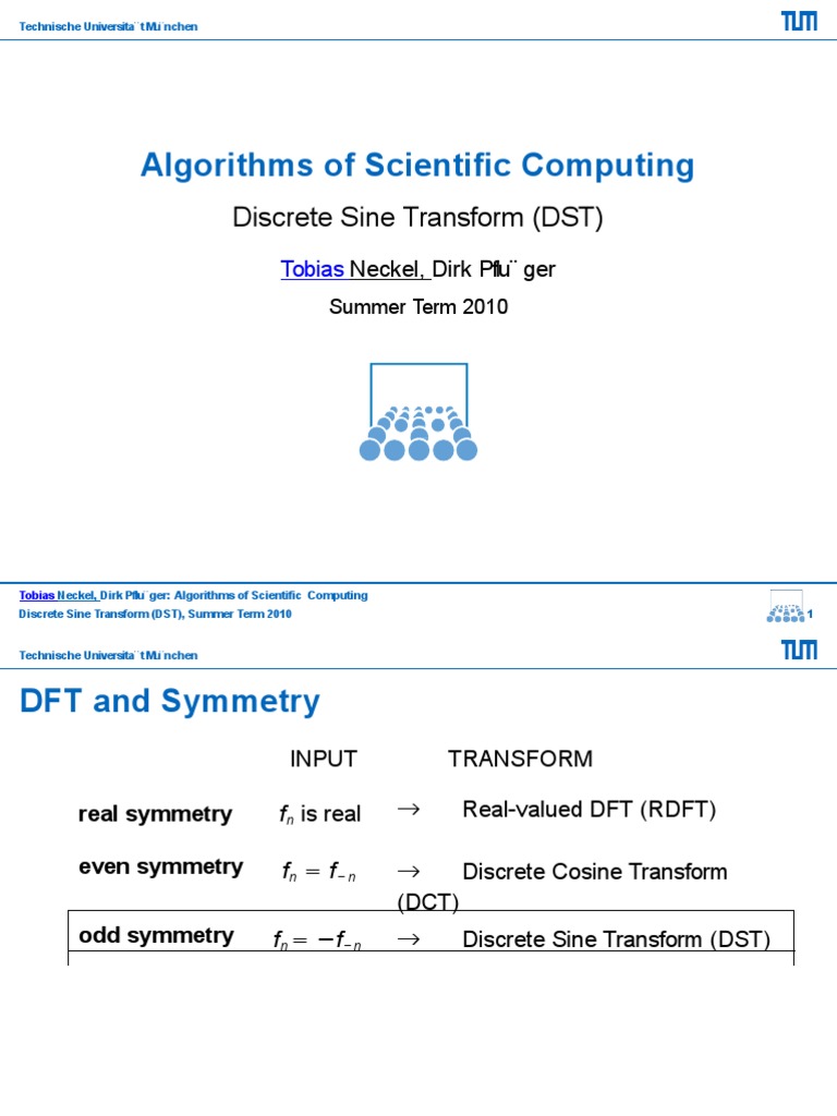 Algorithms of Scientific Computing: Discrete Sine Transform (DST) | PDF | Fourier Analysis ...