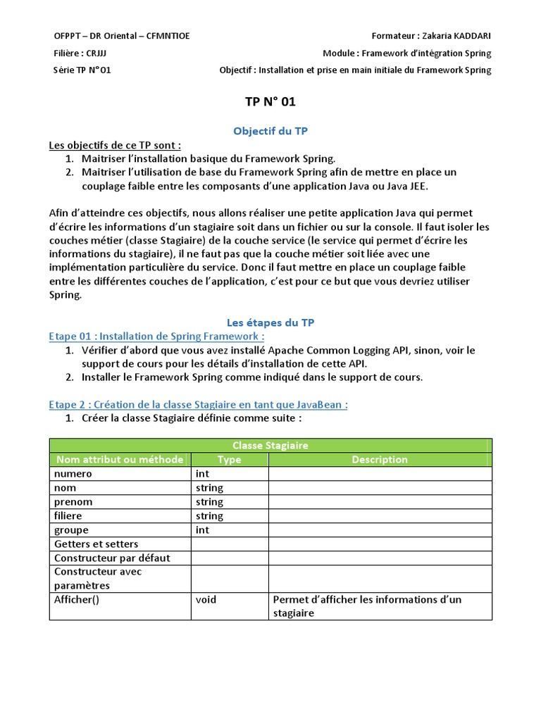 TP 01 Spring | Download Free PDF | Interface (Informatique) | Java (Langage de programmation)