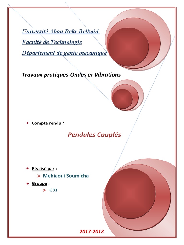 Étude des Pendules Couplés en Mécanique | PDF | Pendule (physique) | Mode normal