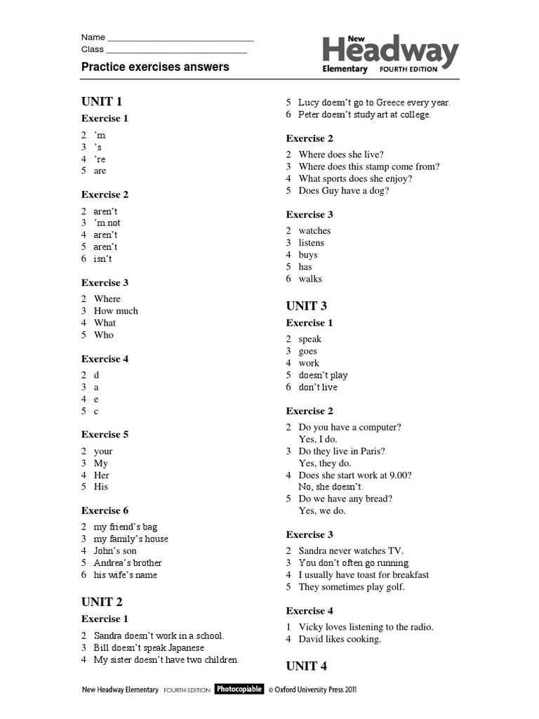 A1 Grammar Reference Exercises Answers | PDF A1 Grammar Reference Exercises Answers | PDF